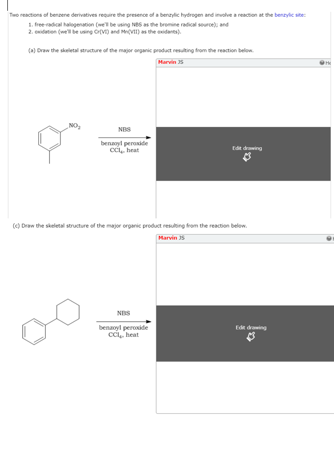 Solved Two reactions of benzene derivatives require the | Chegg.com