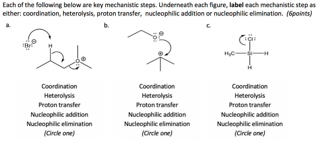 Solved Each of the following below are key mechanistic | Chegg.com