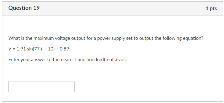 Solved What is the maximum voltage output for a power supply | Chegg.com