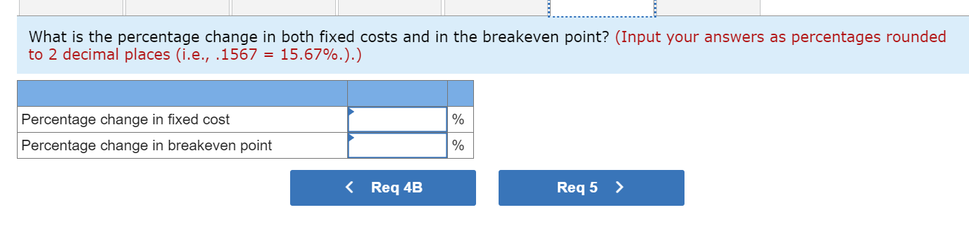 Solved What is the percentage change in both fixed costs and | Chegg.com