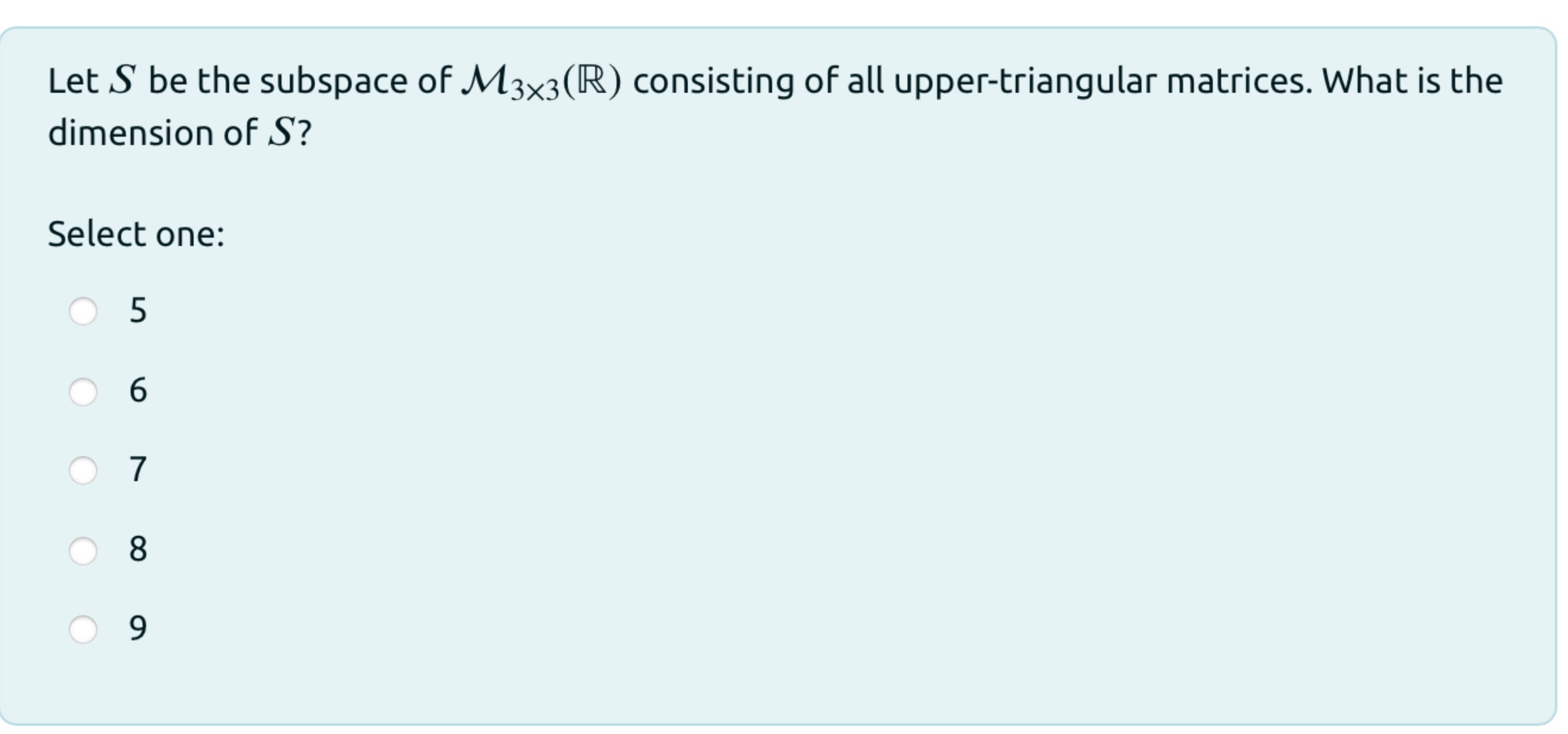 Solved Let S ﻿be the subspace of M3×3(R) ﻿consisting of all | Chegg.com