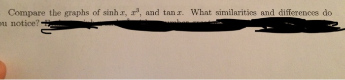 Solved Compare the graphs of sinhz, a3, and tan z. What | Chegg.com