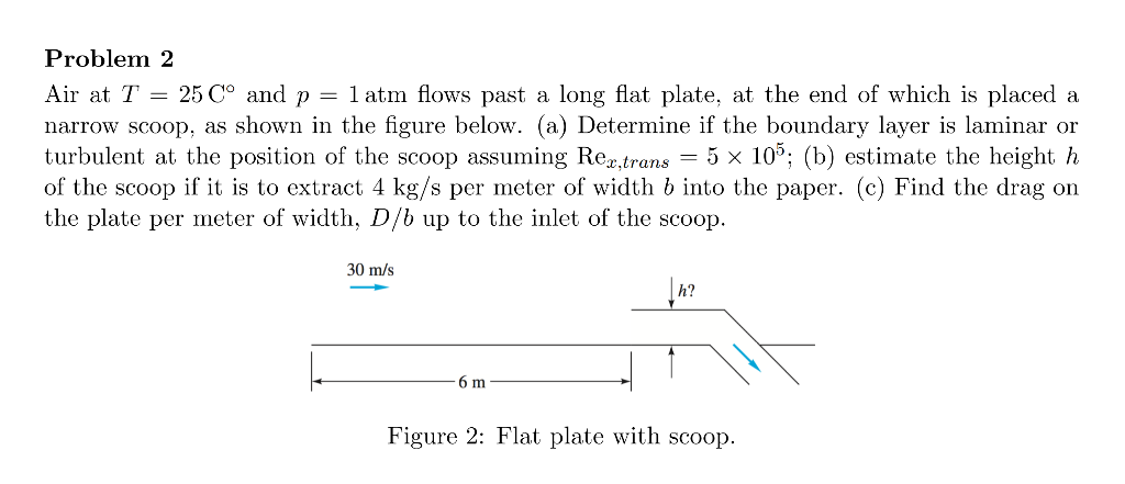 Solved Problem 2 Air at T = 25 C° and p = 1 atm flows past a | Chegg.com