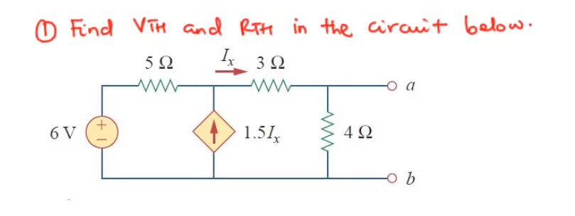 Solved (1) ﻿Find VTH ﻿and RTH in ﻿the ciruit below. To | Chegg.com