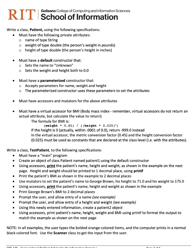 Solved Golisano College of Computing and Information | Chegg.com