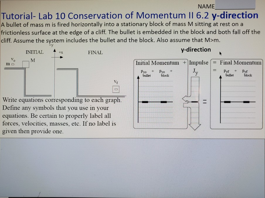 Solved NAME Tutorial- Lab 10 Conservation of Momentum 11 6.2 | Chegg.com