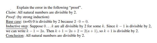 Solved Explain the error in the following "proof". Claim: | Chegg.com