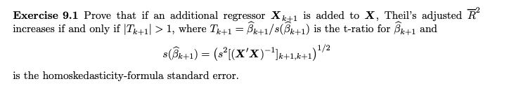 Solved Prove that if an additional regressor X +1 ﻿is added | Chegg.com