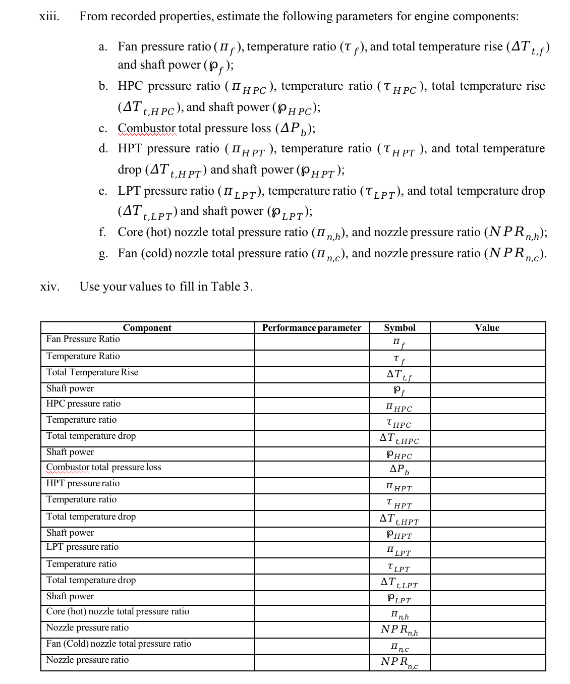 Solved \begin{tabular}{|c|c|} \hline Performance parameter. | Chegg.com