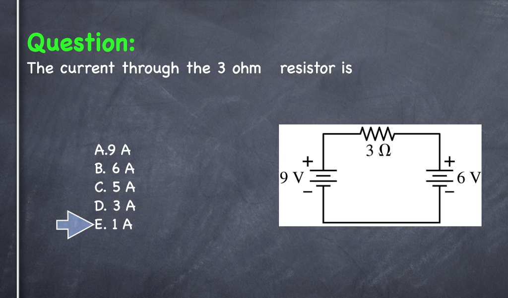 Solved Question: The current through the 3 ohm resistor is | Chegg.com