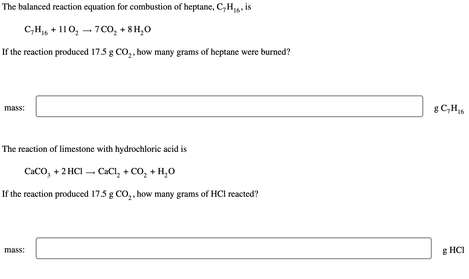 Solved The balanced reaction equation for combustion of | Chegg.com
