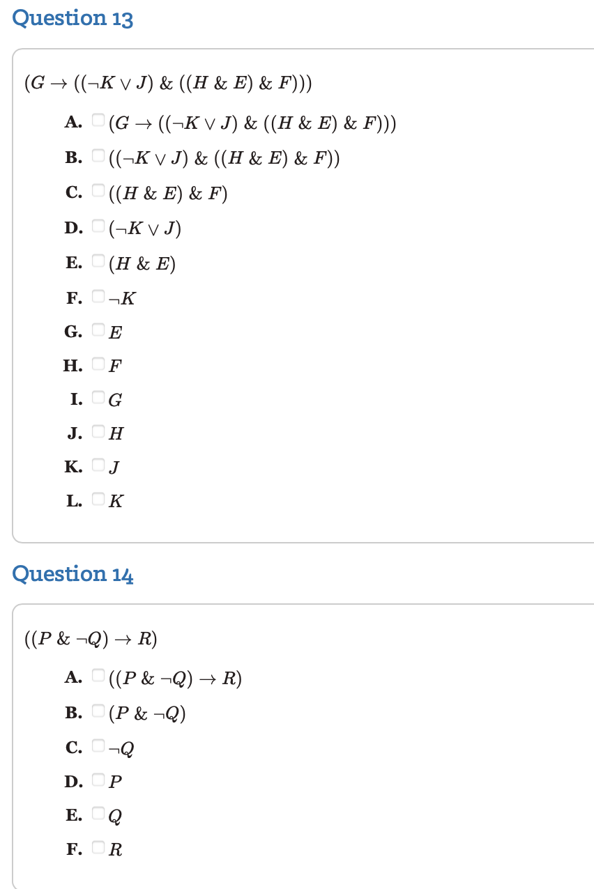 Solved For each of the following formulae, indicate which of | Chegg.com
