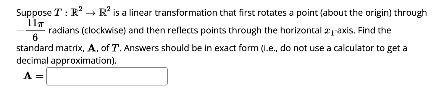 Solved Suppose T:R2→R2 ﻿is a linear transformation that | Chegg.com