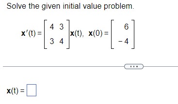 Solved Solve the given initial value problem. | Chegg.com