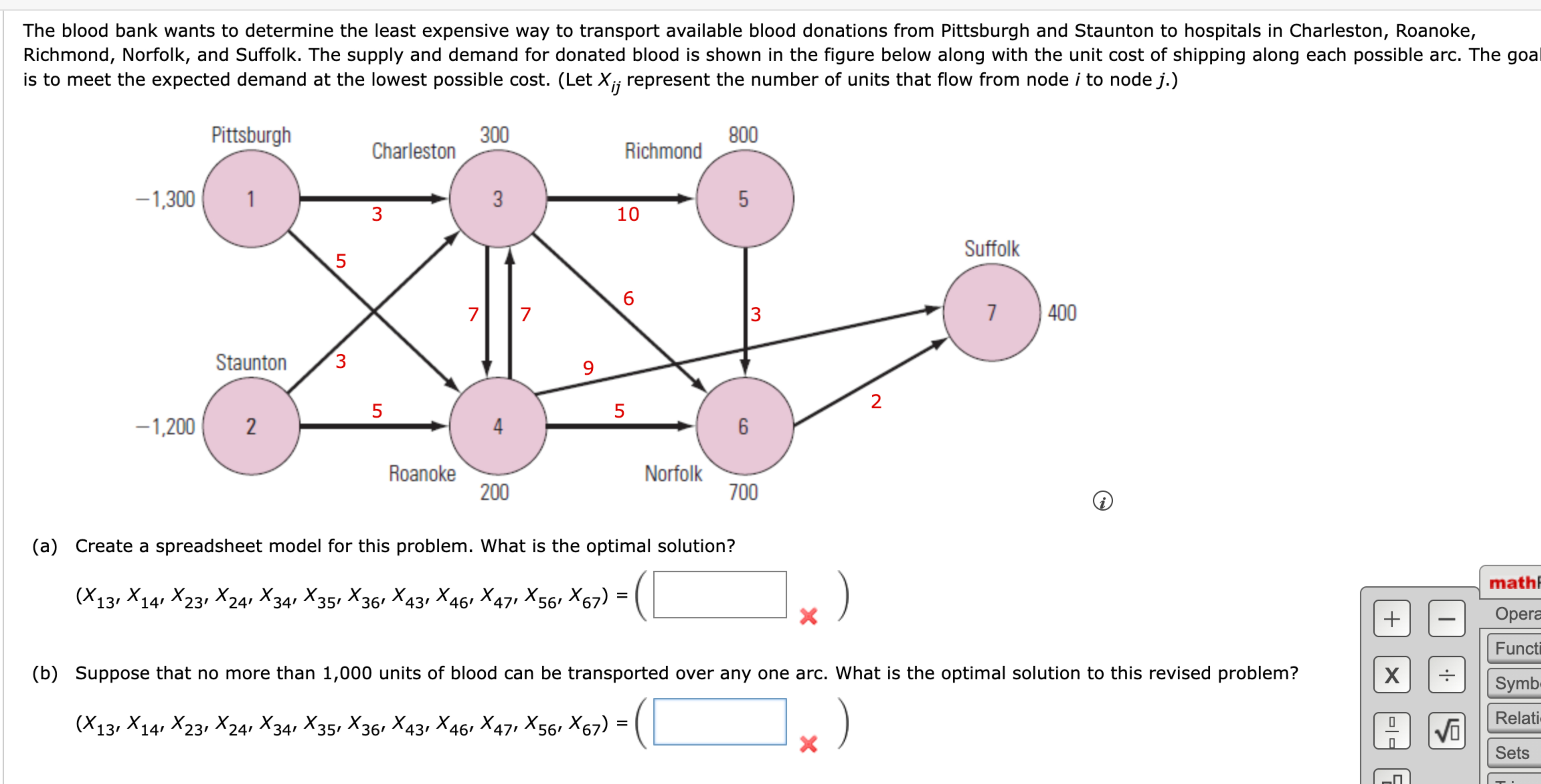 Solved (a) ﻿Create a spreadsheet model for this problem. | Chegg.com