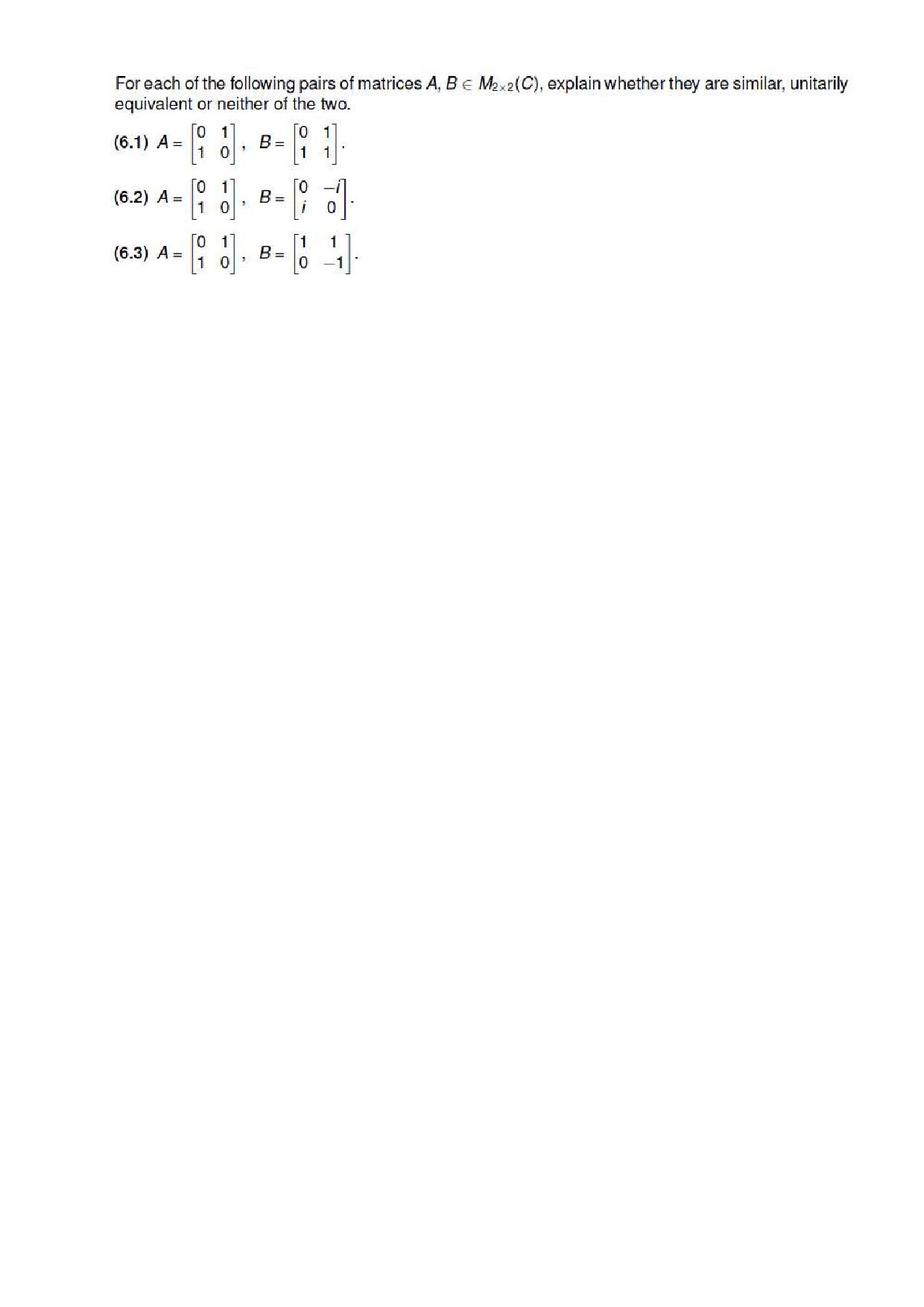Solved For each of the following pairs of matrices \\( A, B | Chegg.com