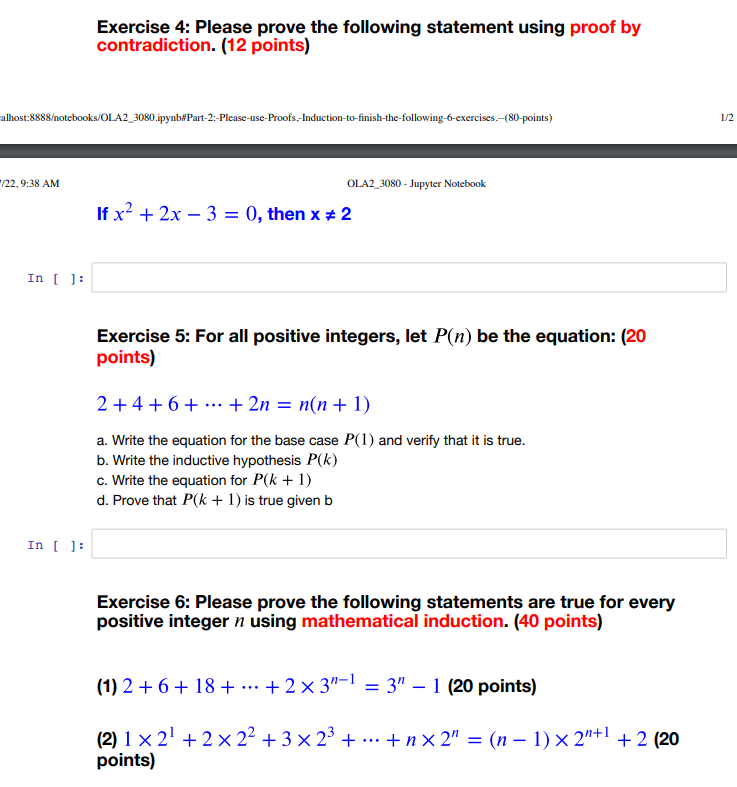 Solved Please use Proofs, Induction to finish the following | Chegg.com
