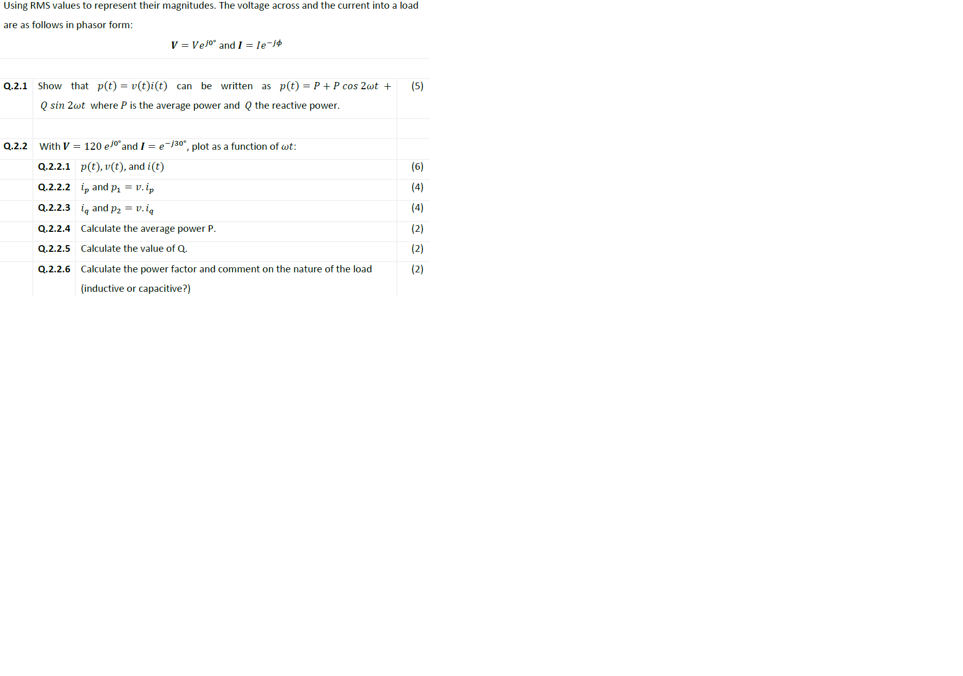 Solved Using RMS values to represent their magnitudes. The | Chegg.com