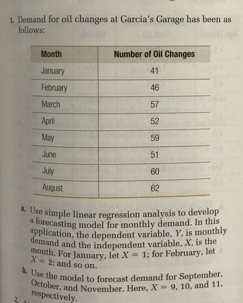 Solved a. Use simple linear regression analysis to develop a | Chegg.com