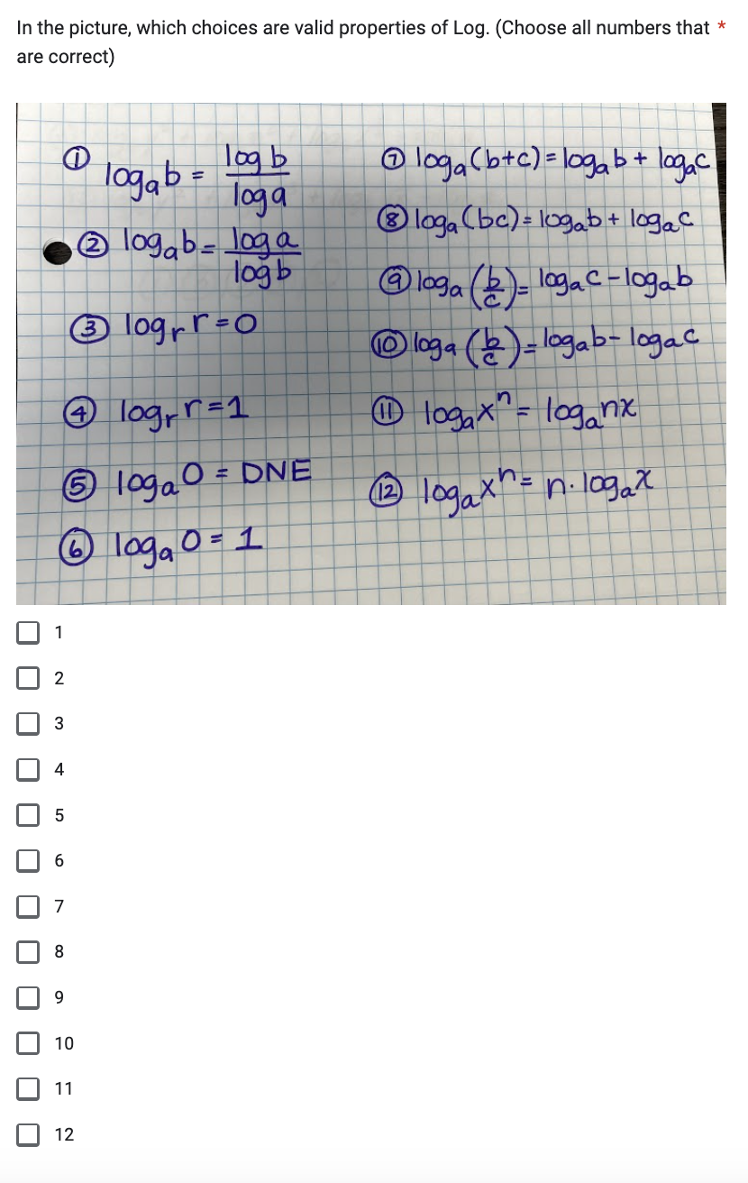 Solved In the picture, which choices are valid properties of | Chegg.com