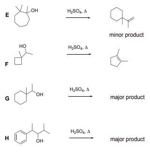 Solved E H2SO4,Δ minor product G H2SO4,Δ major product H | Chegg.com