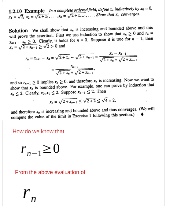 Solved 1.2.10 Example In a complete ordered field, define xn | Chegg.com