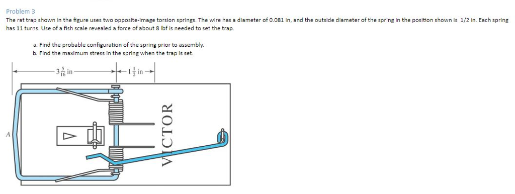 Solved Problem3 The rat trap shown in the figure uses two | Chegg.com