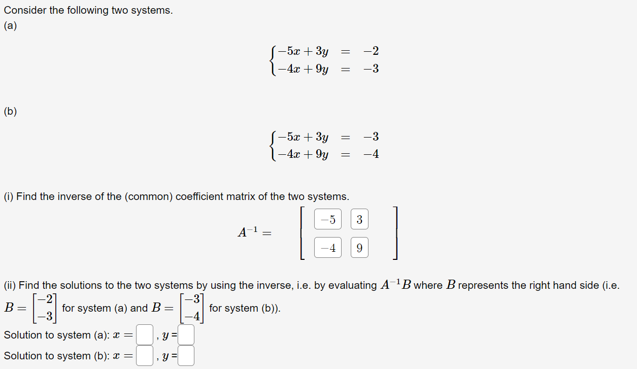 Solved Consider the following two systems. (a) | Chegg.com