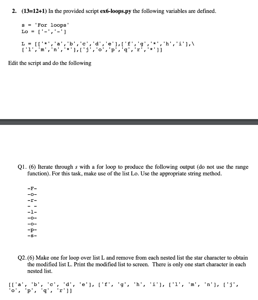 Solved 2 13121 In The Provided Script Ex6 Loopspy The 