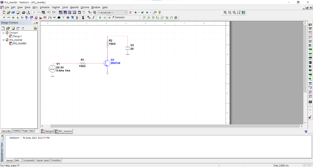 Solved O Linverter - Multisim - RTL Inverter] sible Edit | Chegg.com