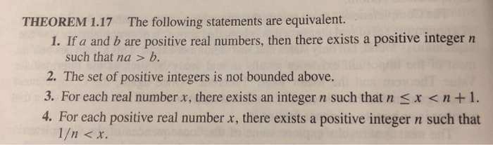 Solved The following statements are equivalent. THEOREM 1.17 | Chegg.com