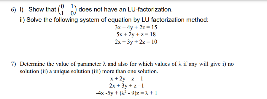 Solved i) Show that (0110) does not have an | Chegg.com