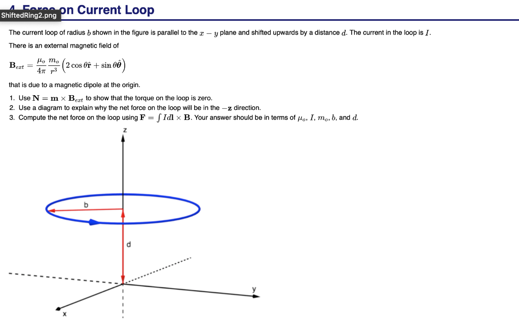 A borns on Current Loop ShiftedRing2.png The current | Chegg.com