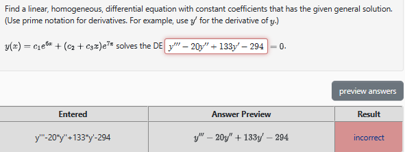 Solved Find a linear, homogeneous, differential equation | Chegg.com