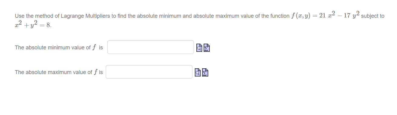 Solved Use The Method Of Lagrange Multipliers To Find The 