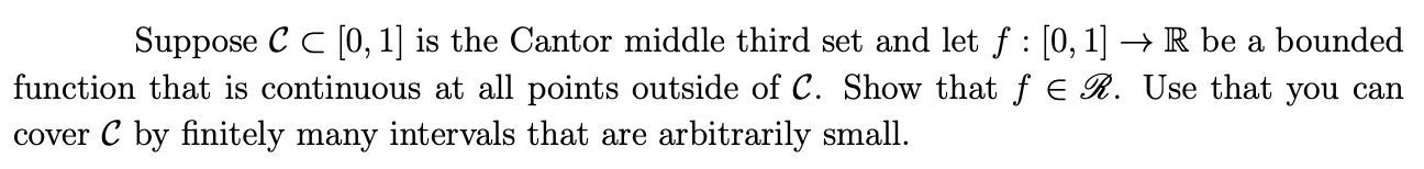 Suppose C C [0, 1] is the Cantor middle third set and | Chegg.com