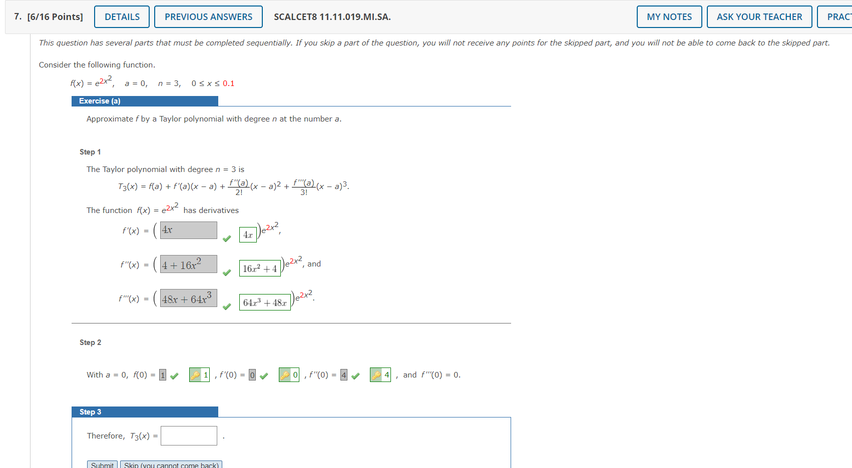 Solved 7. [6/16 Points] DETAILS PREVIOUS ANSWERS SCALCET8 | Chegg.com
