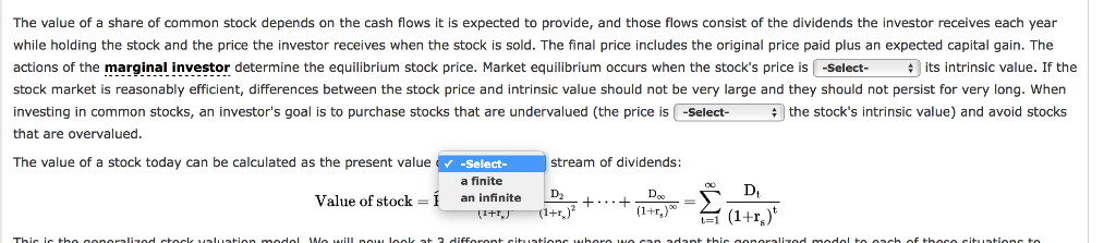 Solved Stocks and Their Valuation: Discounted Dividend Model | Chegg.com