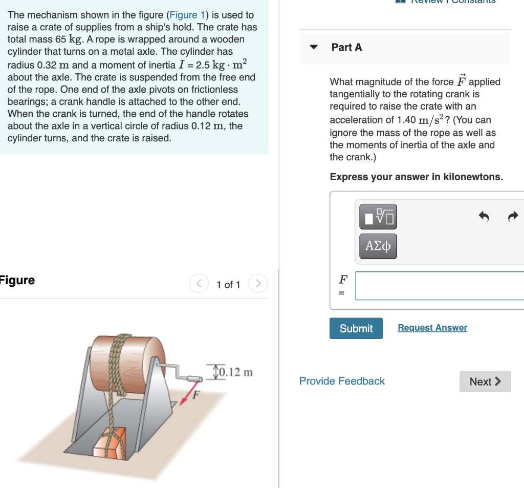 Solved Part A The mechanism shown in the figure (Figure 1) | Chegg.com