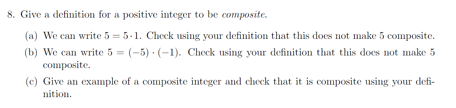 Solved Give a definition for a positive integer to be | Chegg.com