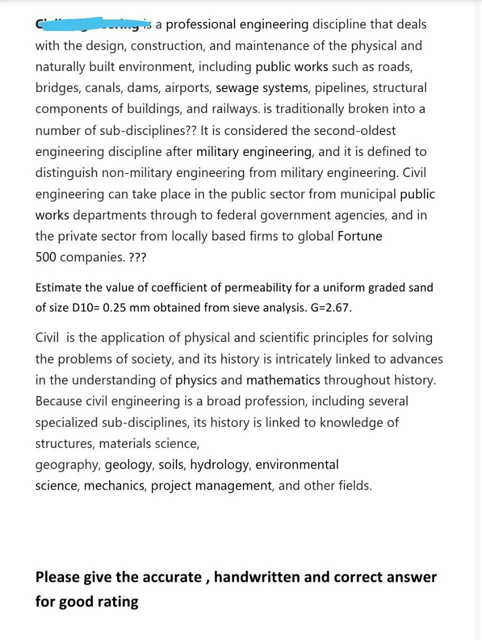 Solved .....y is a professional engineering discipline that | Chegg.com
