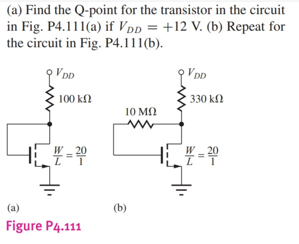 Solved (a) Find the Q-point for the transistor in the | Chegg.com