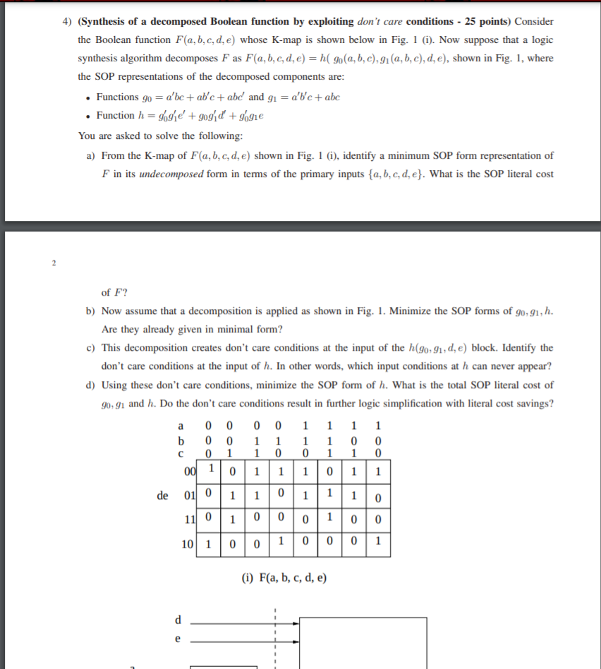 4) (Synthesis of a decomposed Boolean function by | Chegg.com