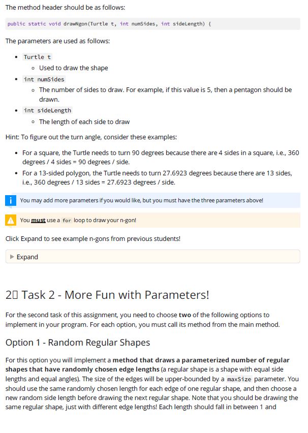 Solved Q Background By writing parameterized methods, your | Chegg.com