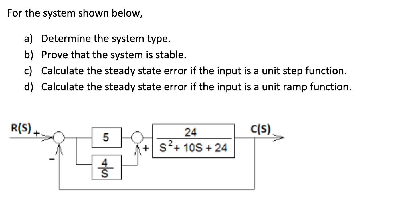 Solved For the system shown below, a) Determine the system | Chegg.com