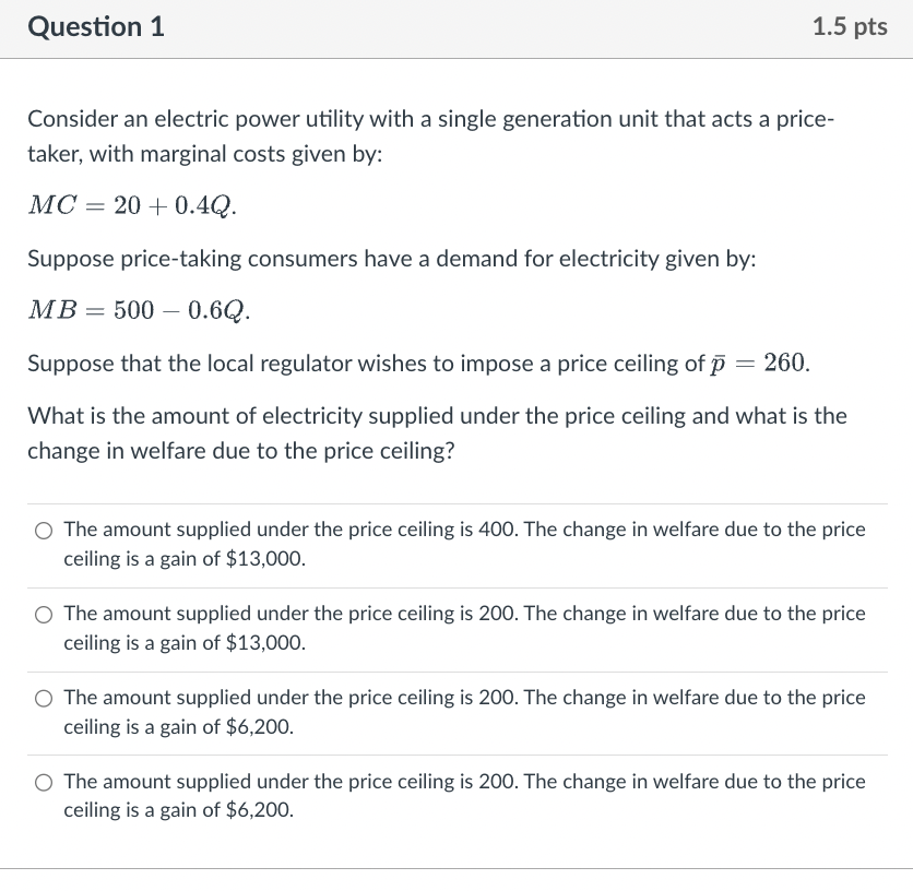 Solved Consider an electric power utility with a single | Chegg.com
