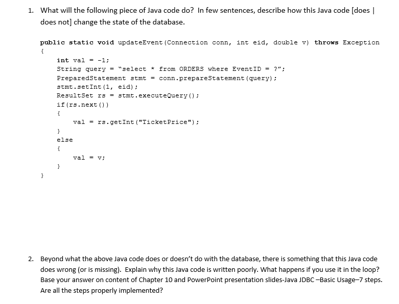Solved 1. What will the following piece of Java code do? In | Chegg.com
