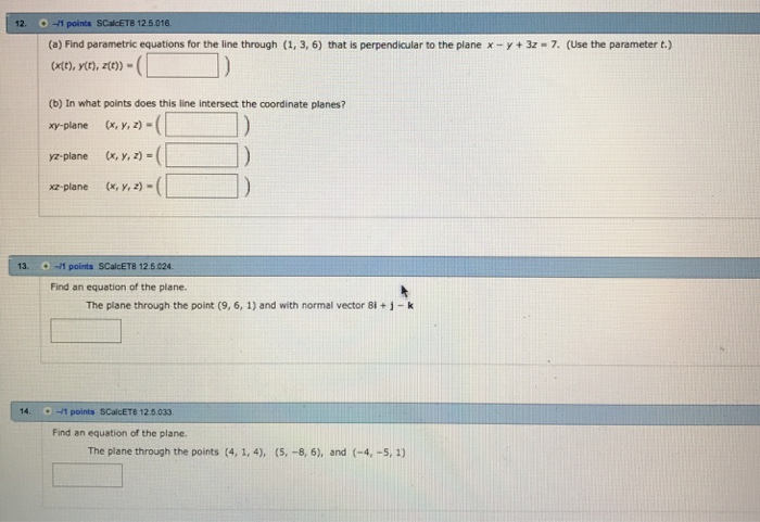 Solved (a) Find parametric equations for the line through | Chegg.com