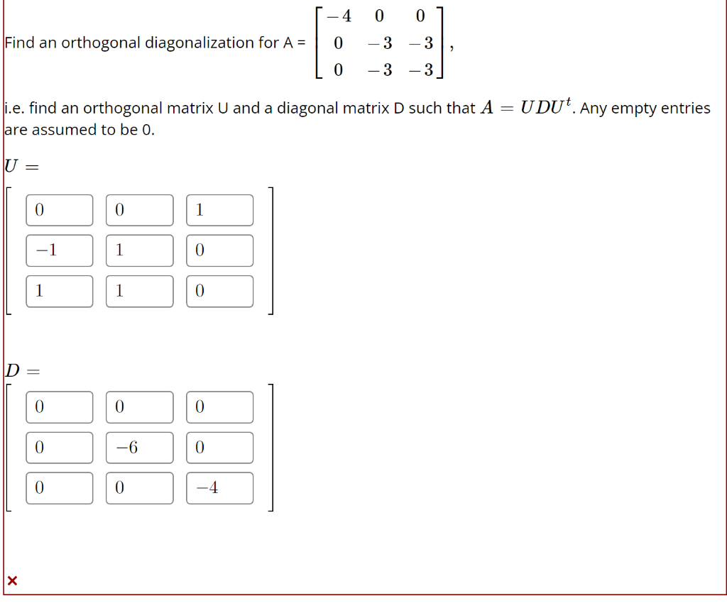 Solved Find an orthogonal diagonalization for | Chegg.com