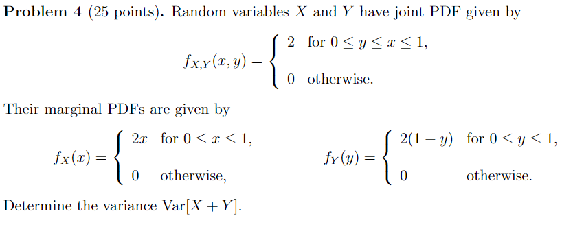 Solved Random variables X and Y have joint PDF given | Chegg.com